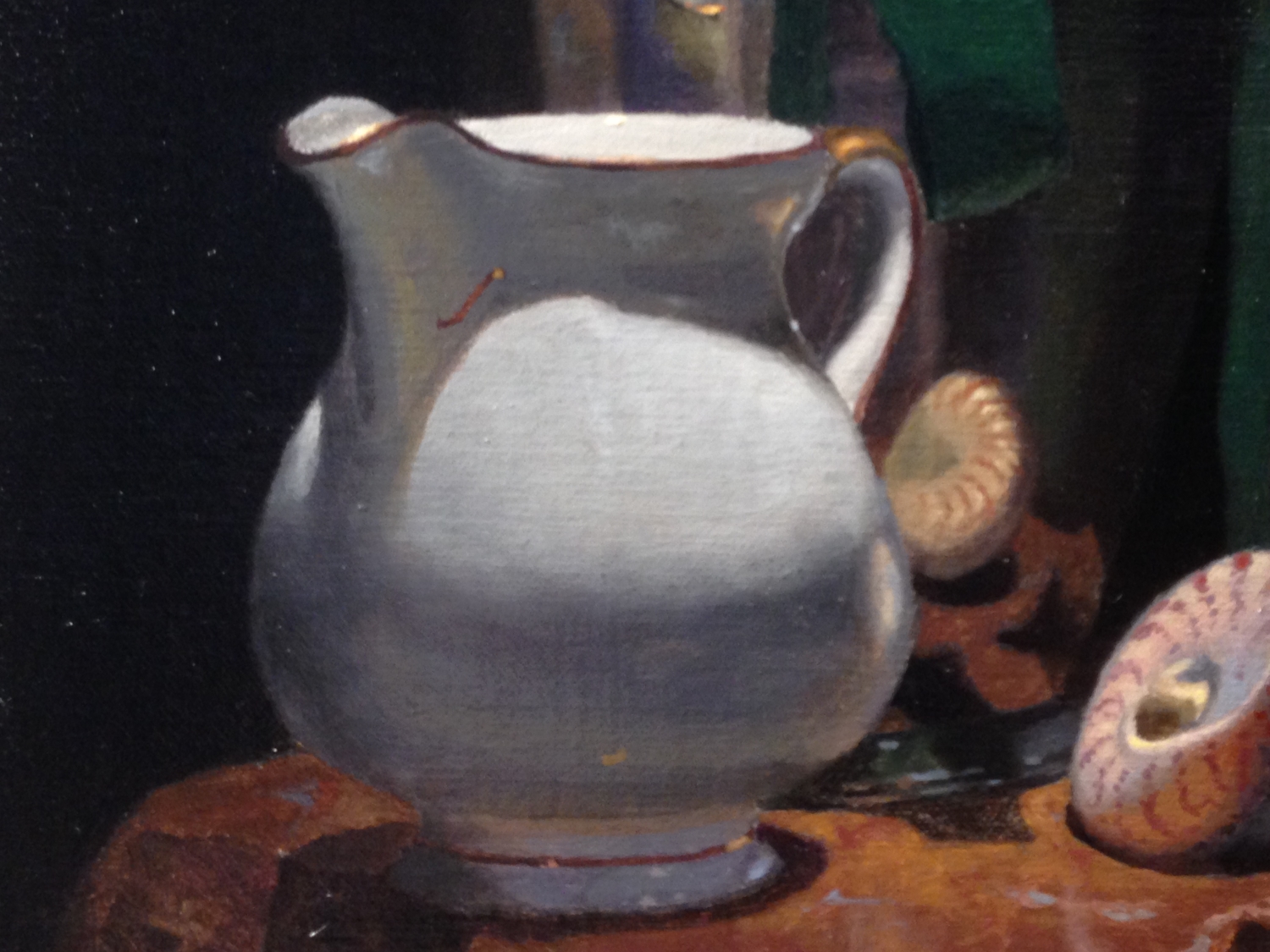 White Creamer, Art Deco Coffee Pot, Shell - Jeffrey Hayes