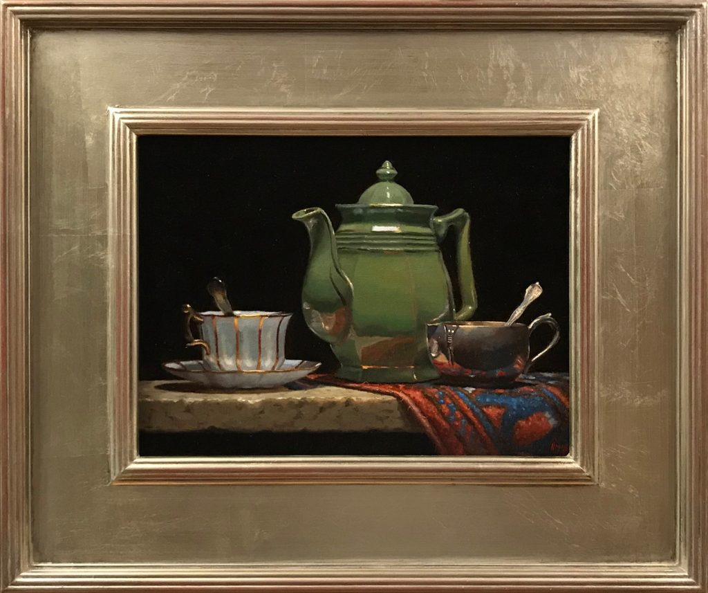 Green Teapot and Oriental Rug – Jeffrey Hayes