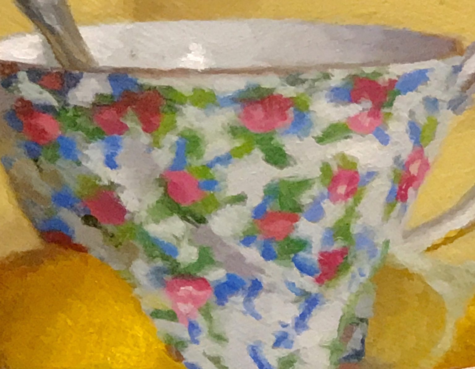 Floral Teacup with Lemon Wedges – Jeffrey Hayes